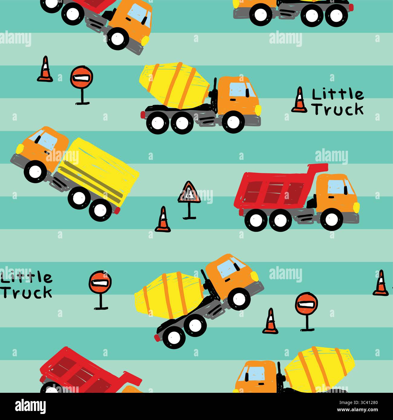 let's build construction cartoon doodle vector set Stock Vector Image ...