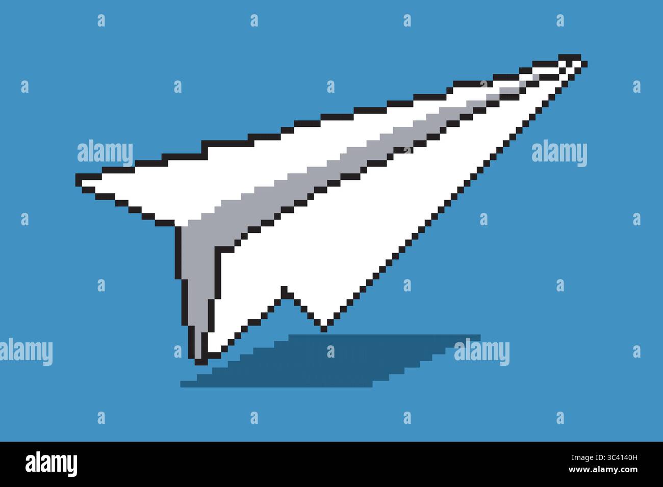 paper plane icon 8 bit, pixel art airplane icon for game logo Stock ...