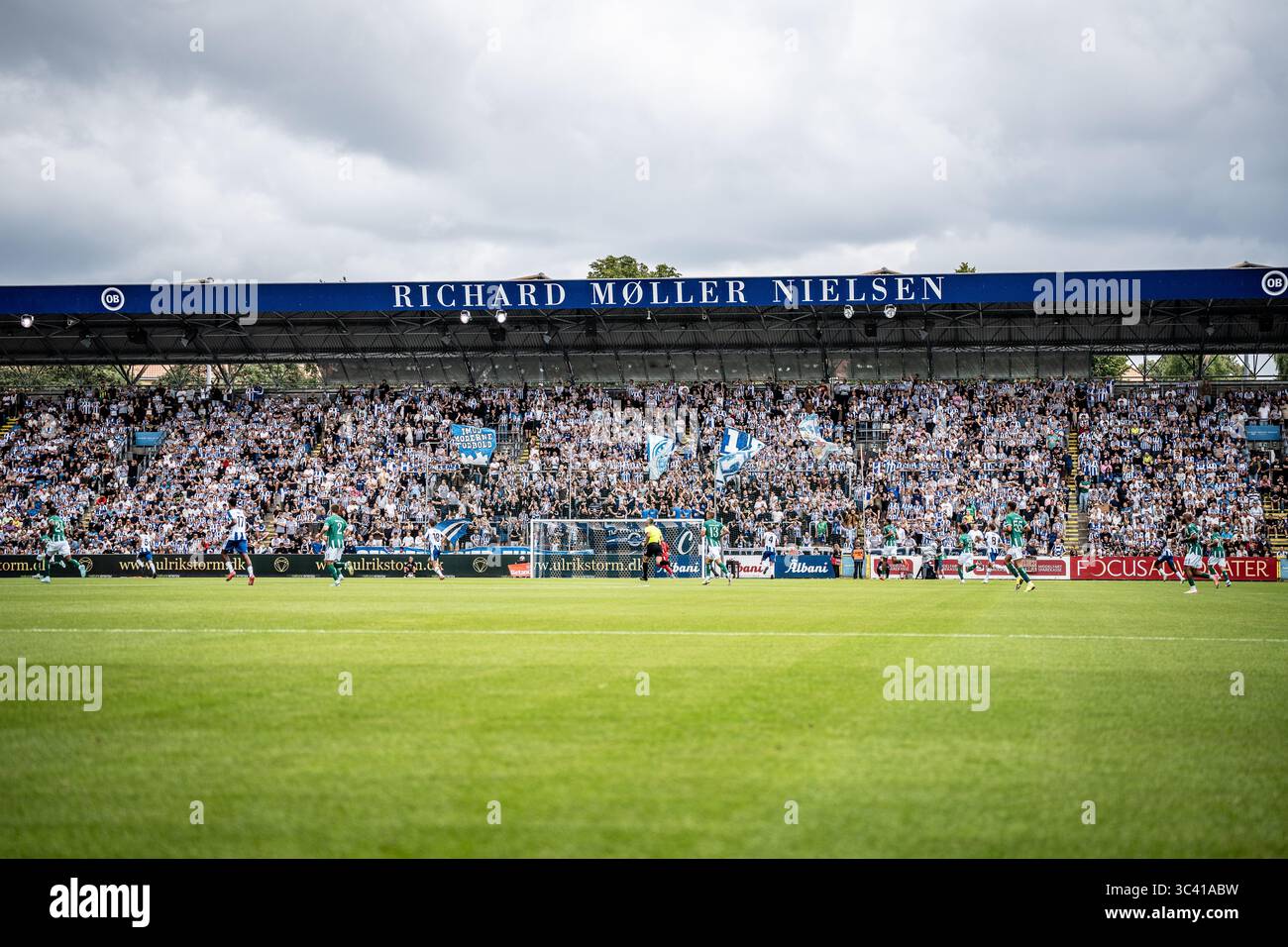 Odense, Denmark. 27th, July 2025. Football fans of OB seen on the ...