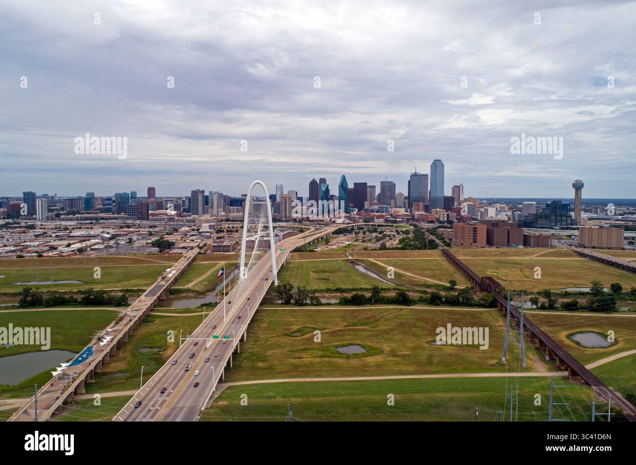 Aerial view of the Dallas skyline Stock Photo - Alamy