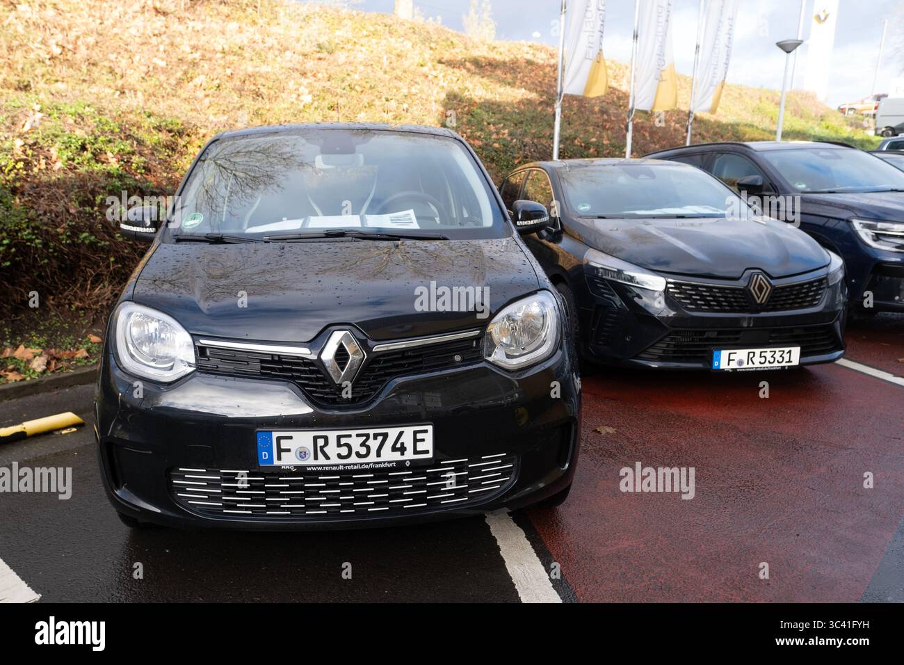 Renault car models parked outdoors, availability different car types ...