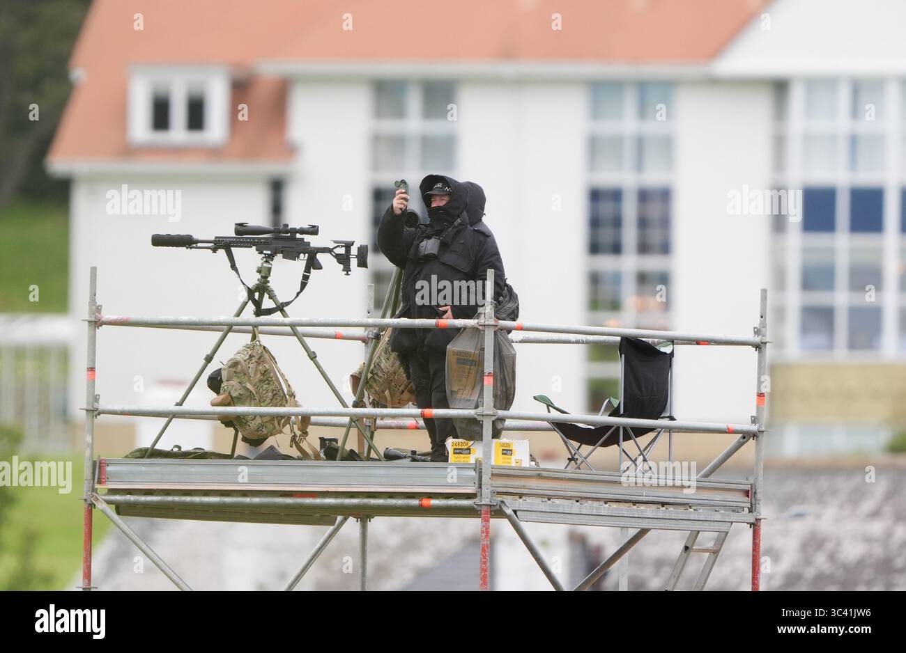 Specialist Rifle Officers ahead of a visit by US President Donald Trump ...