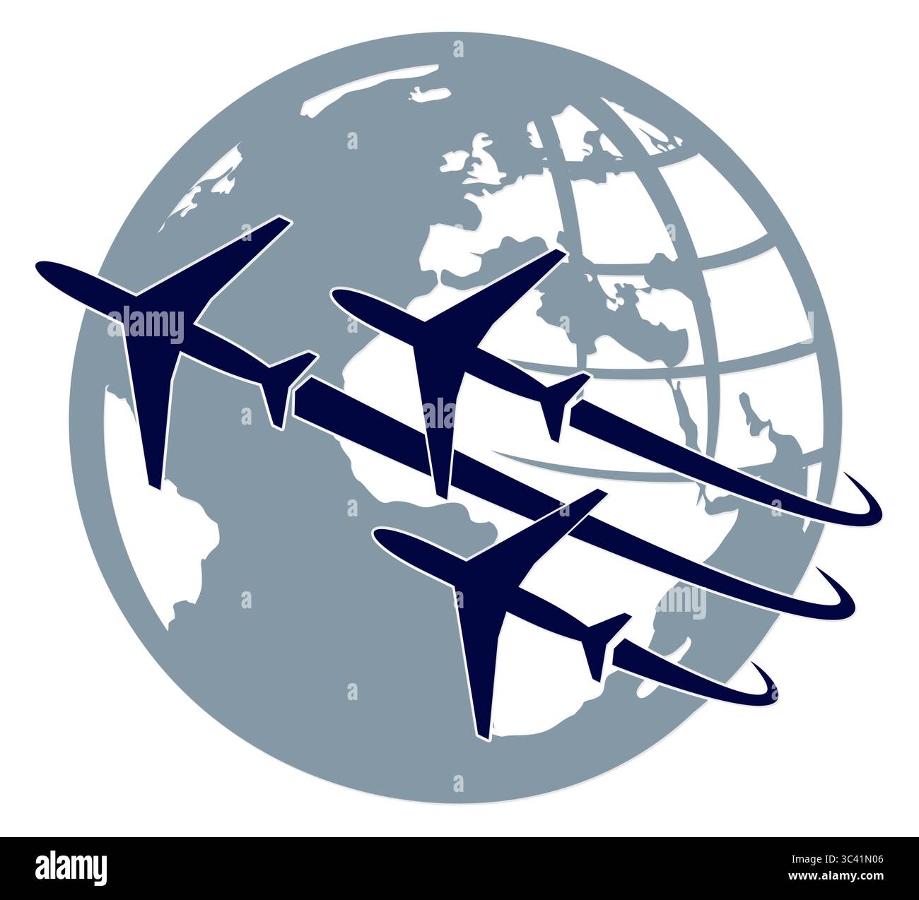 Plane earth logo Cut Out Stock Images & Pictures - Alamy