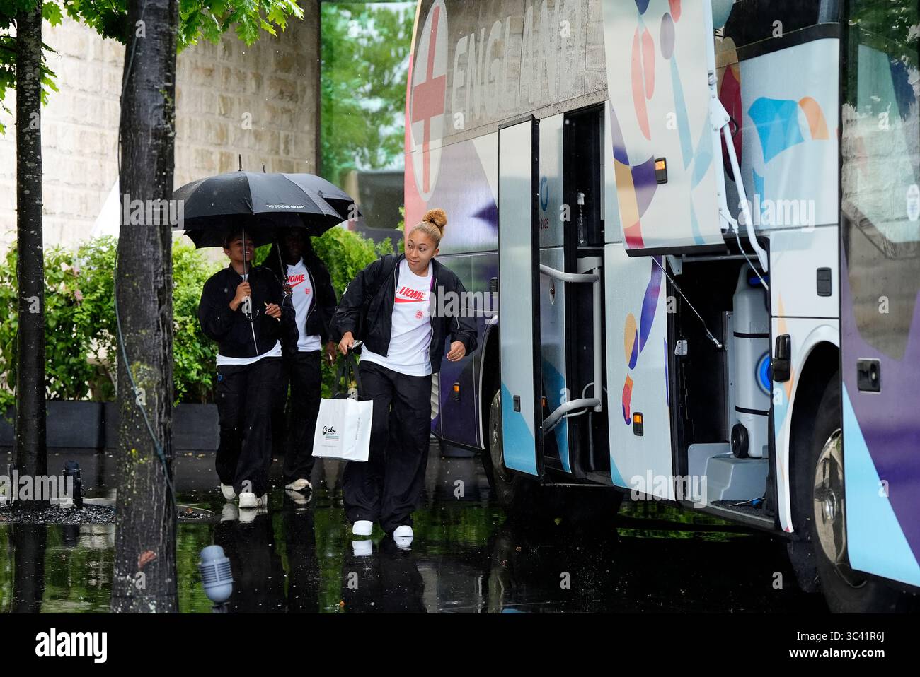 England's Lauren James (right) leaving the team hotel at The Dolder ...