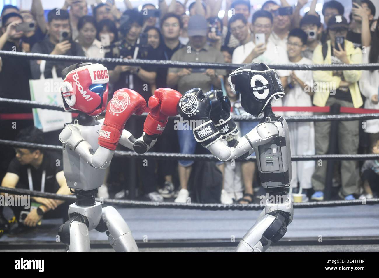 Audiences watched Unitree Technology's humanoid boxing robot compete in ...