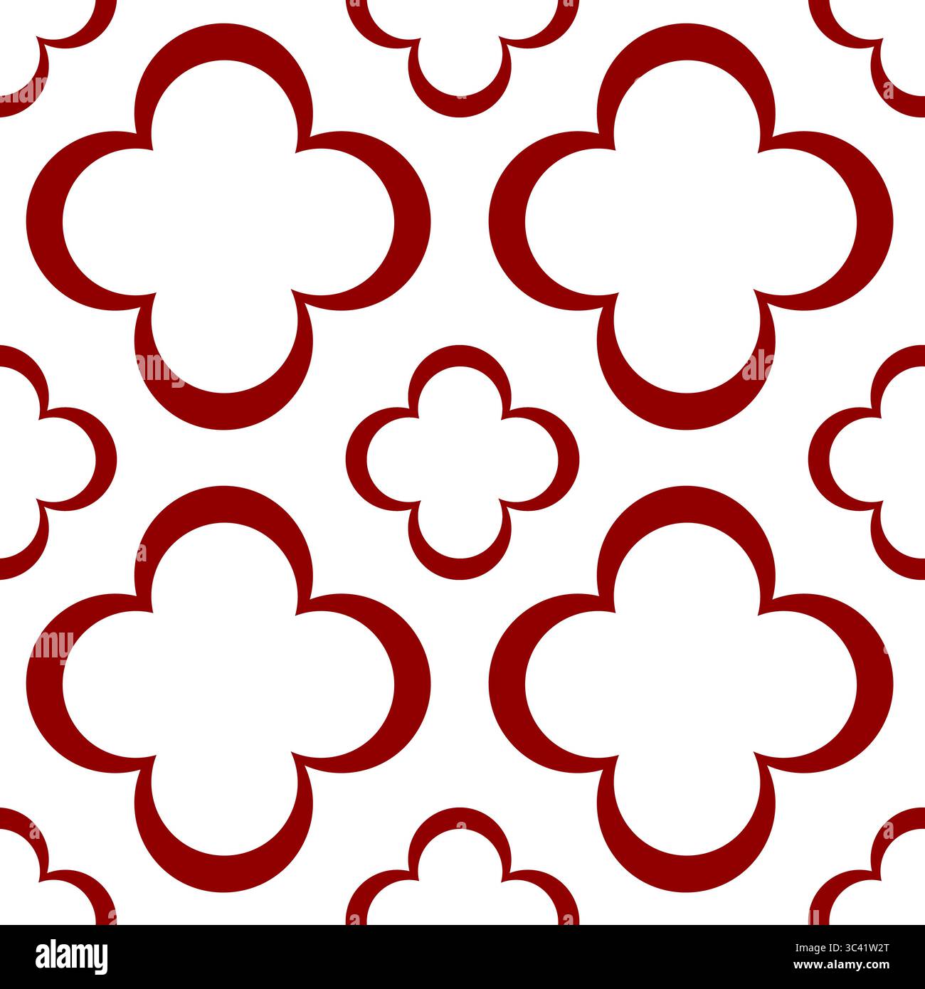 A vector seamless pattern featuring red outlined cross shapes on a ...