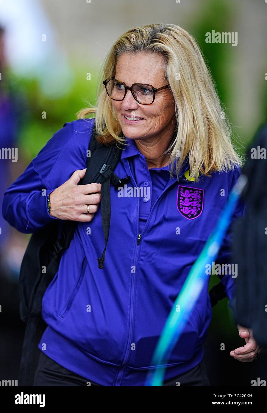 England head coach Sarina Wiegman leaving the team hotel in Zurich ...