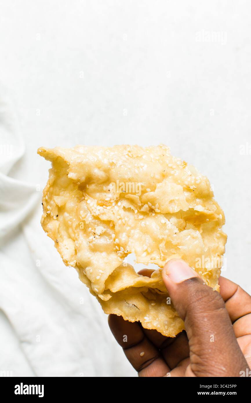 Overhead view of dublan northern nigerian snack, top view of dublan on ...