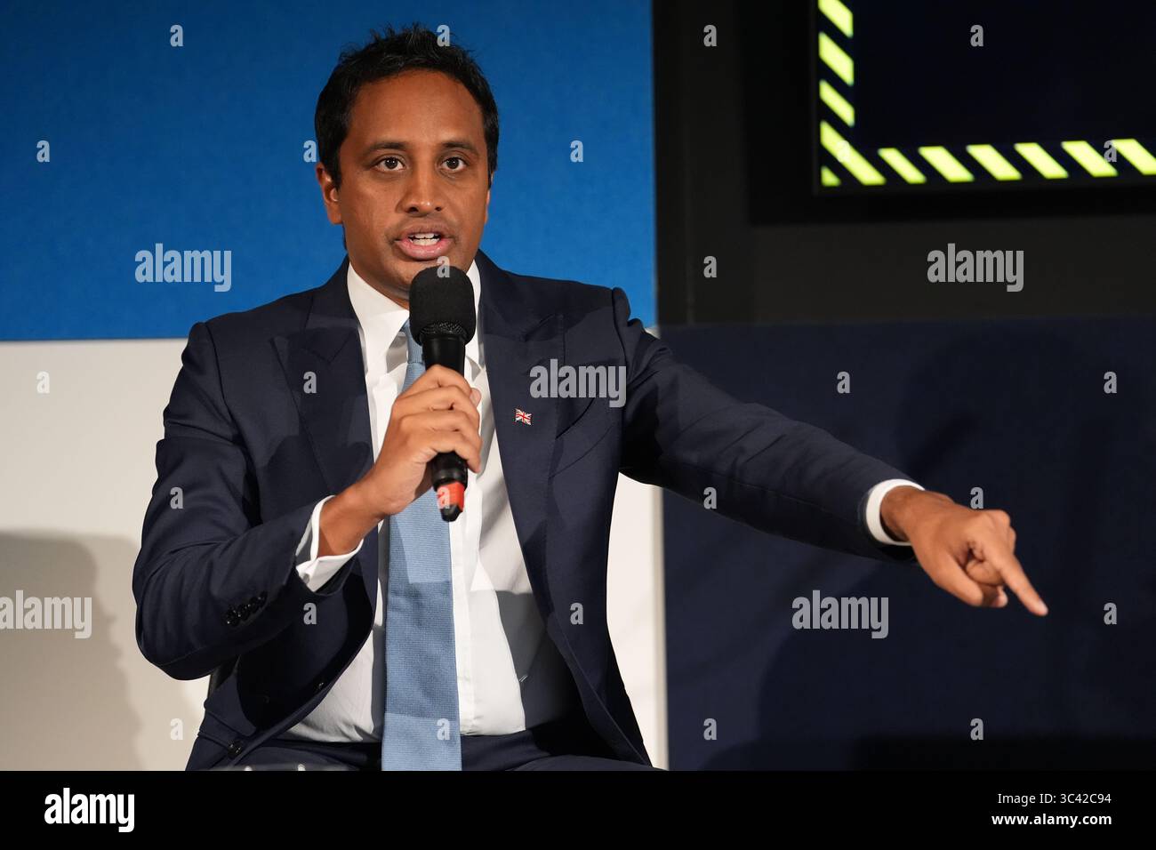 Zia Yusuf speaking during Reform UK press conference in Westminster ...