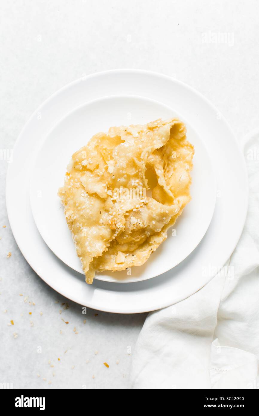 Overhead view of dublan northern nigerian snack, top view of dublan on ...