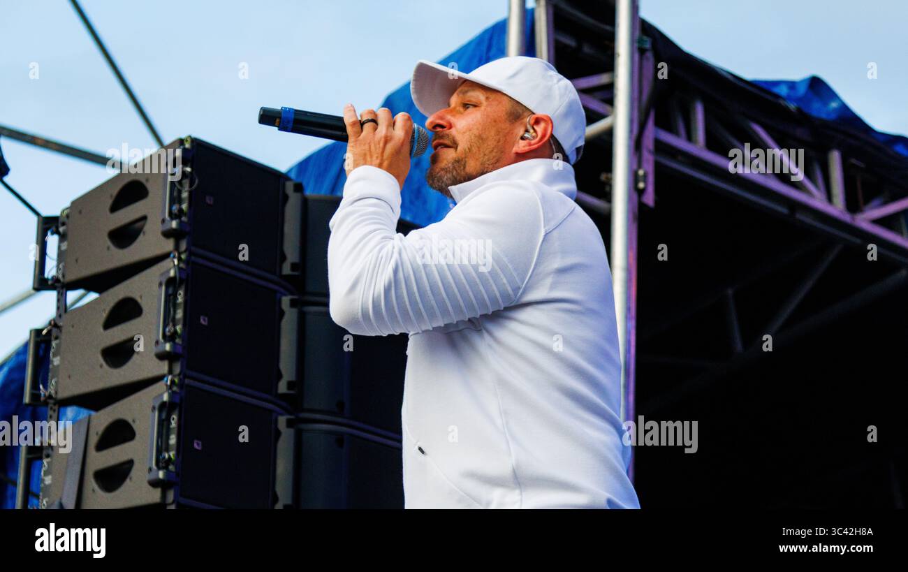 Drew Lachey of 98 Degrees seen performing live on stage at the Kdays ...