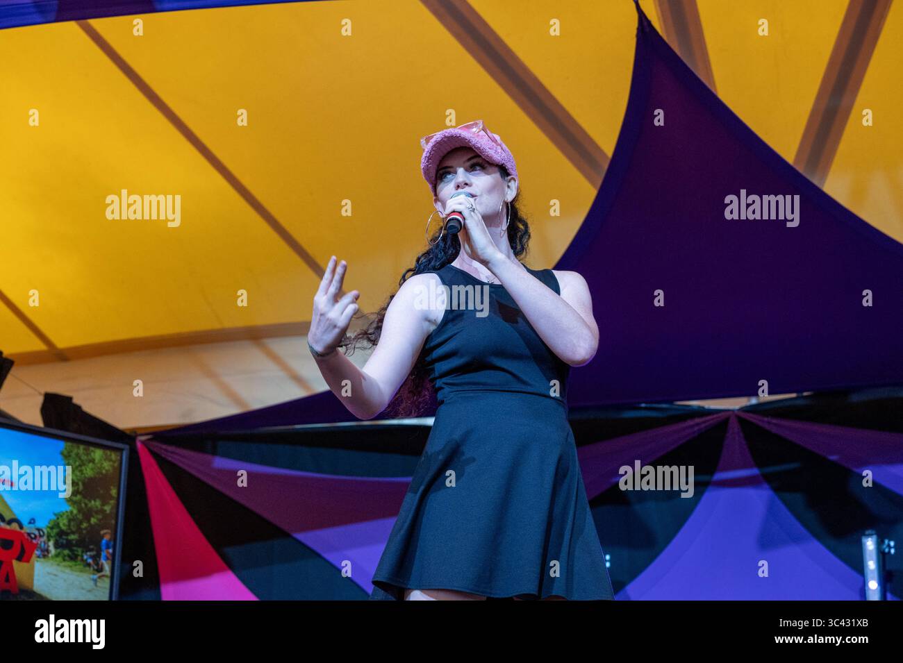 26 JULY 2025 Jordan Gray performs at the TK Maxxx sponsired Comedy Tent ...