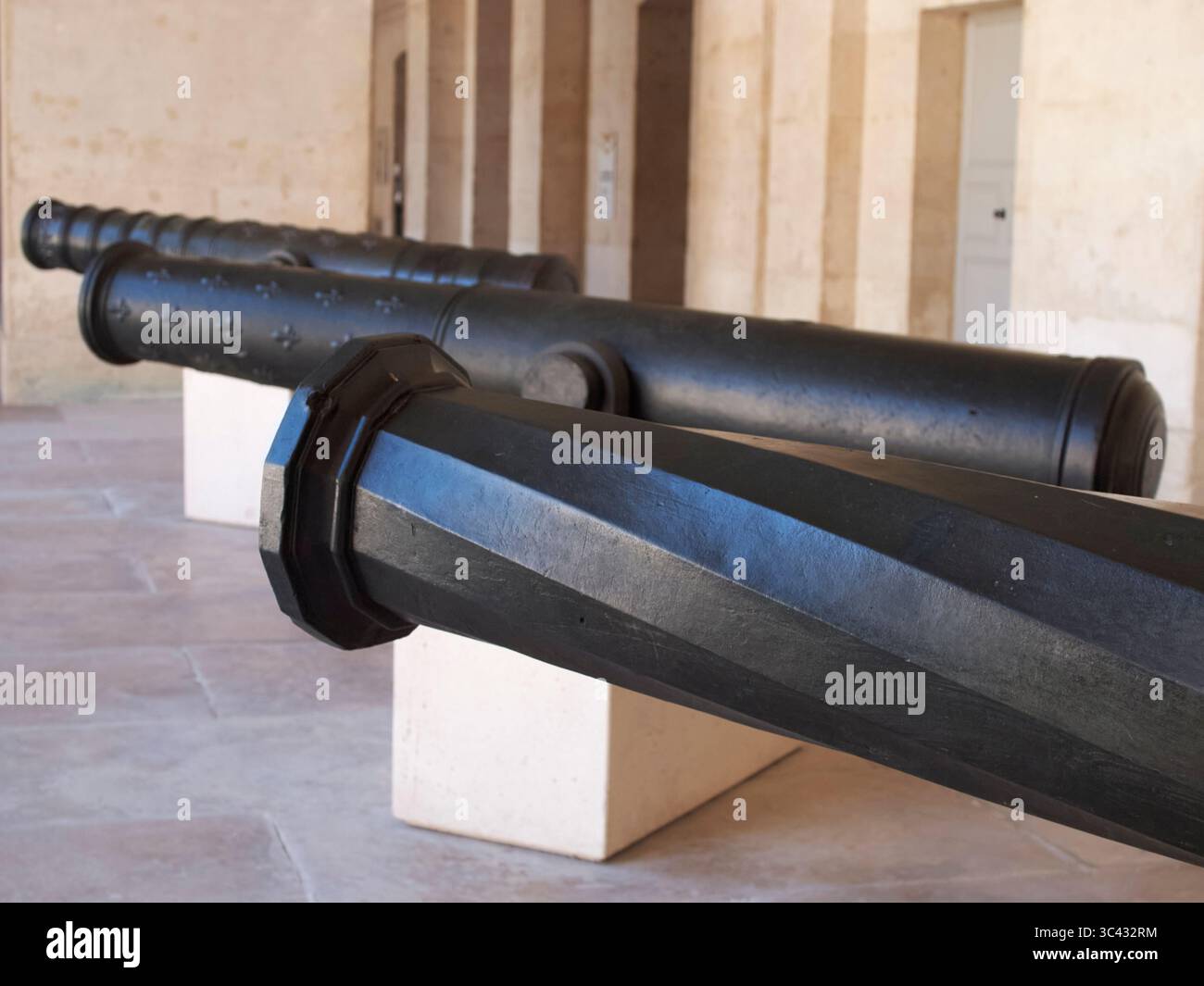 Line of Historical Cannons Displayed at Les Invalides army museum ...