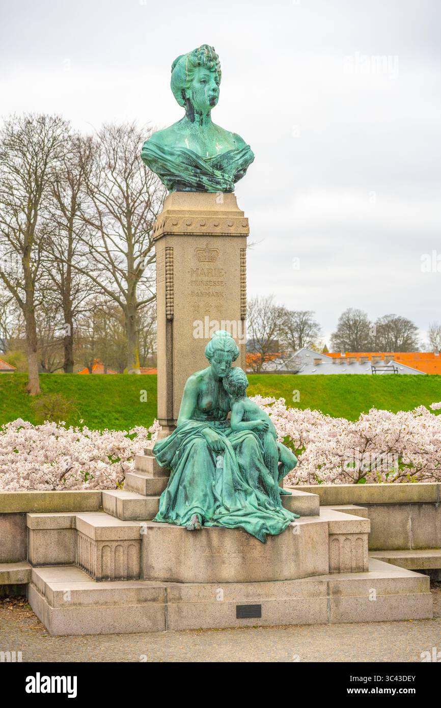 Located in Kastellet, Copenhagen, the statue of Princess Marie features ...