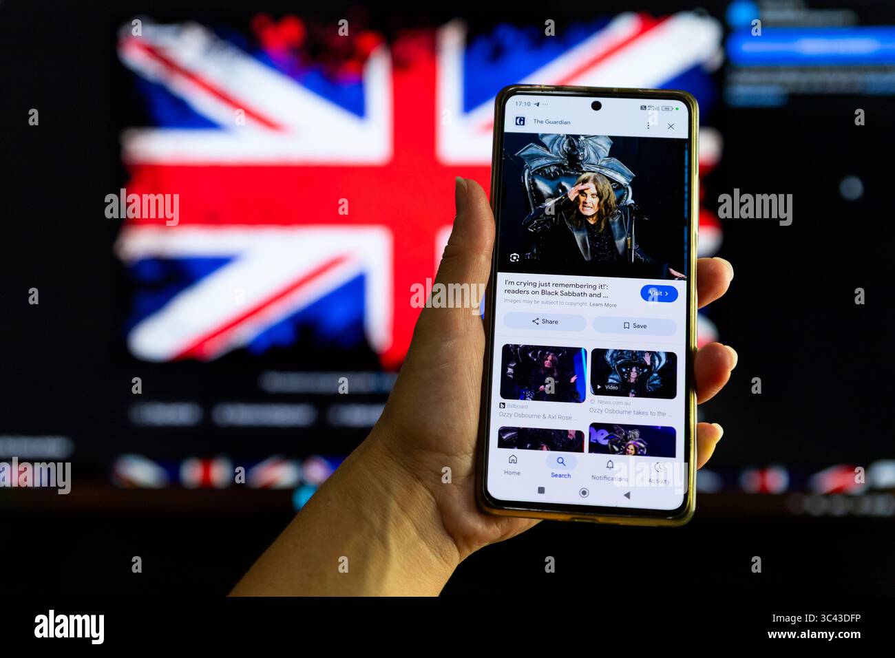 Belgrade, Serbia - July 26, 2025: Ozzy Osbourne Dead at 76. Watching ...