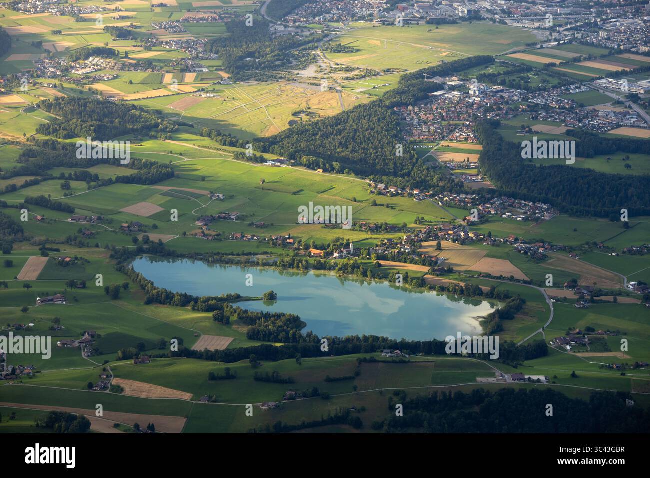 An aerial photograph showcases the picturesque landscape surrounding ...