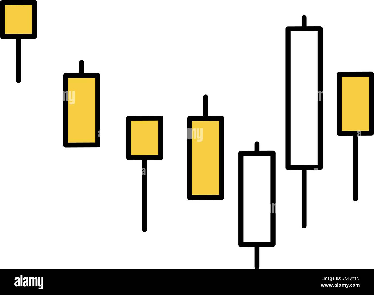 Candlestick chart for stock trading simple line drawing icon ...