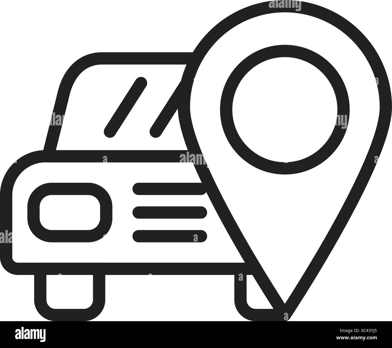 Car tracker icon. Suitable for mobile apps, web apps and print media ...