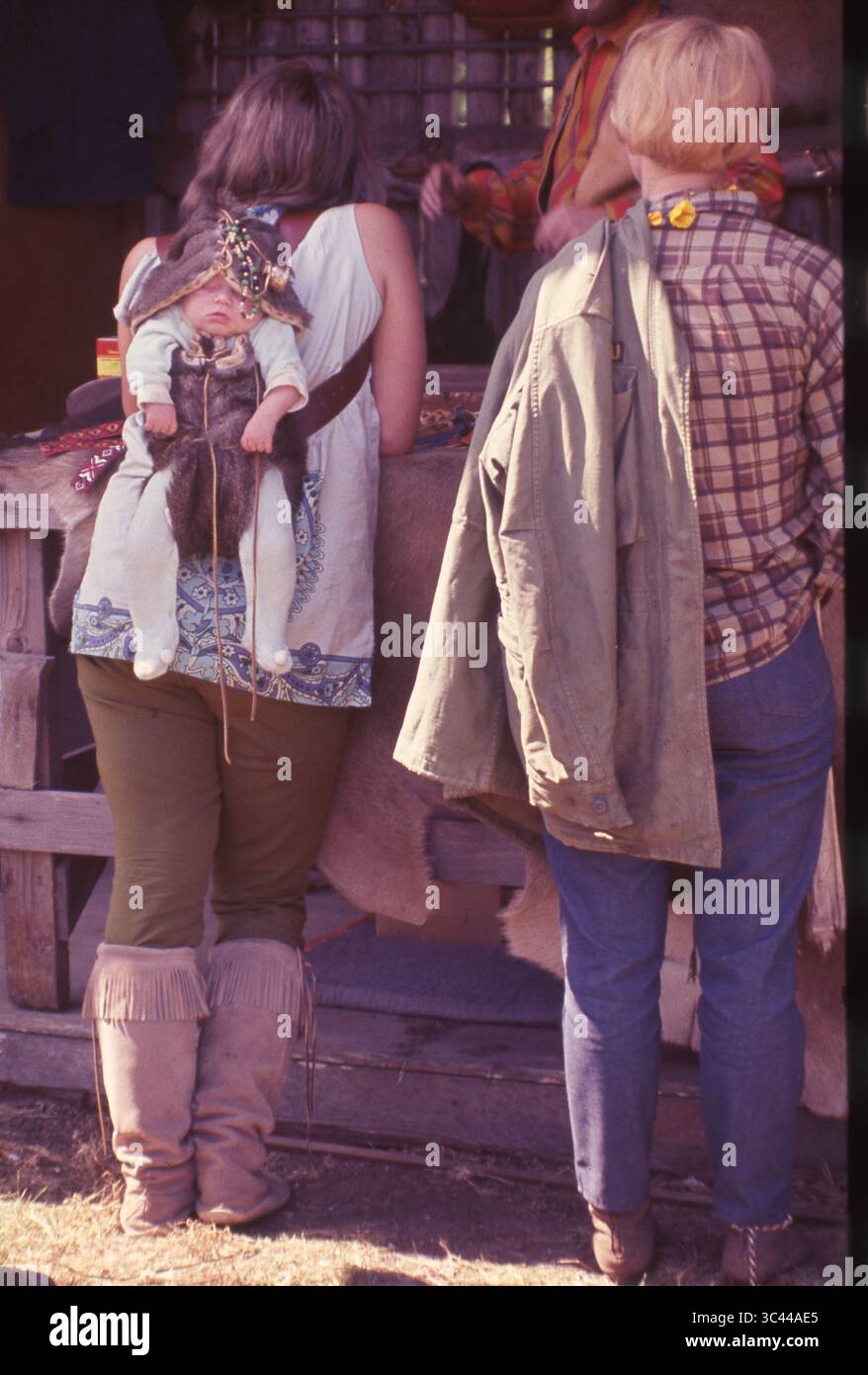 June 17, 1967, Monterey, California, USA: Woman with Baby Strapped to ...