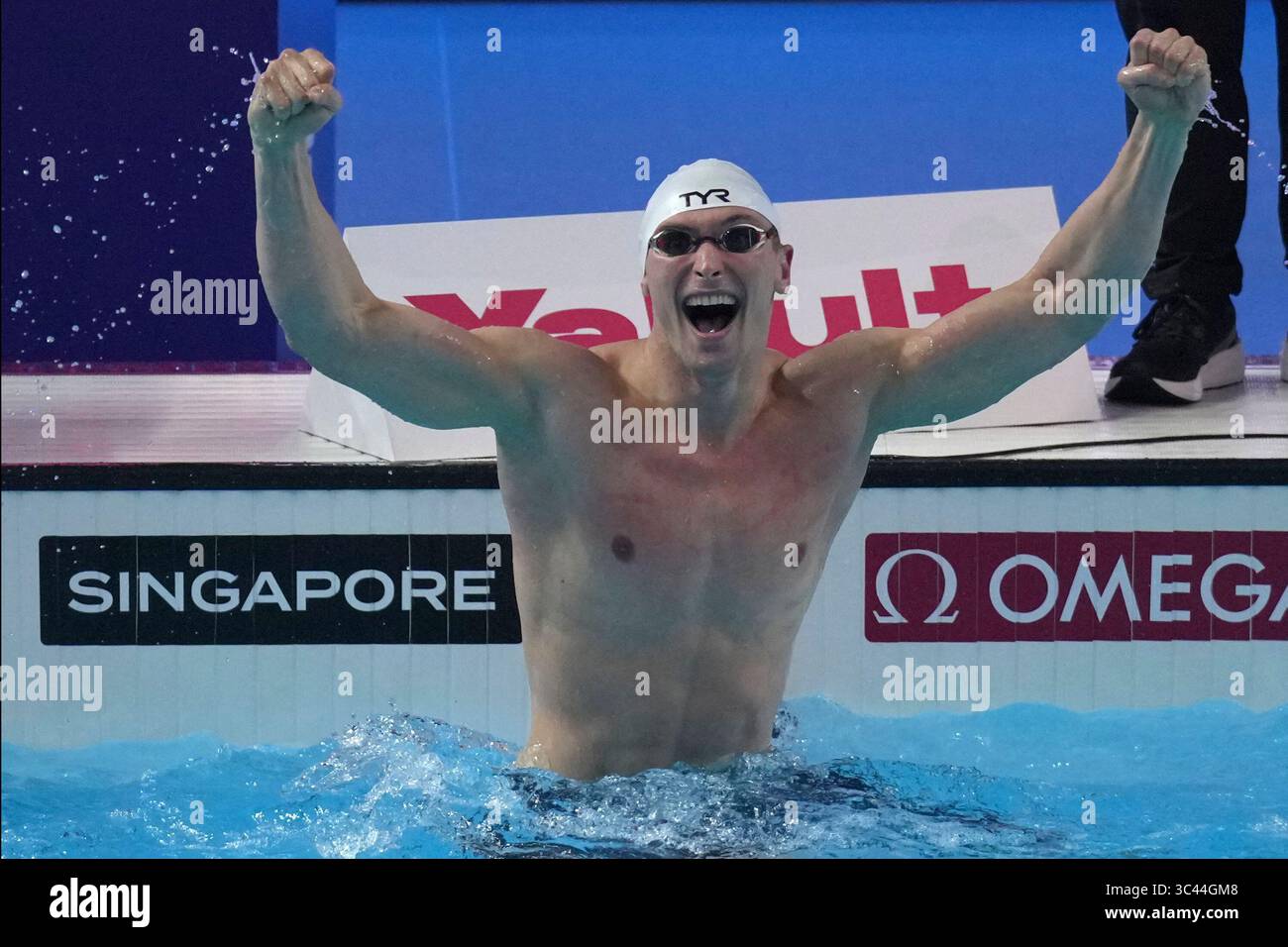 Maxime Grousset of France celebrates after winning gold medal in the ...
