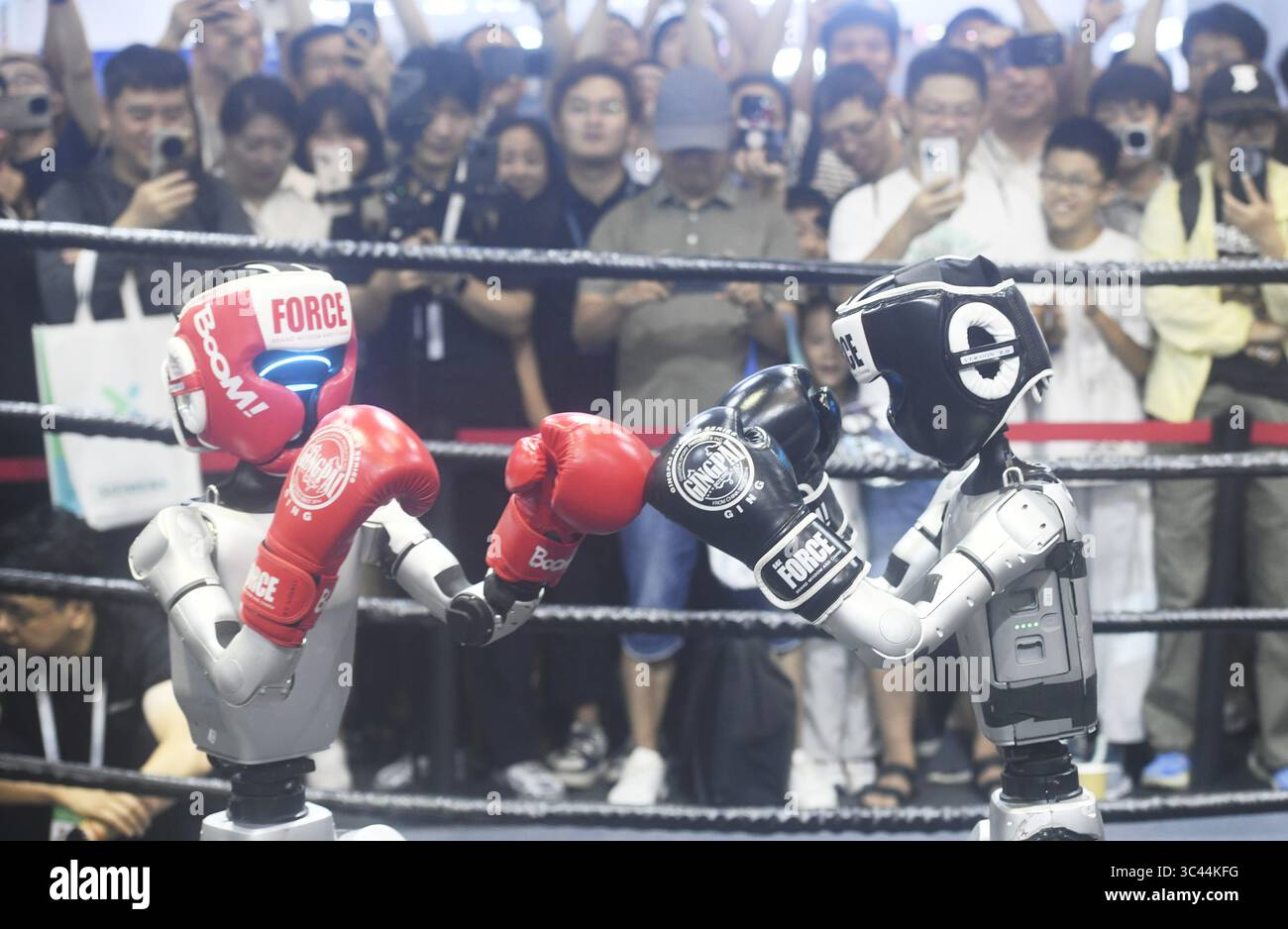 SHANGHAI, CHINA - JULY 28, 2025 - Unitree Technology's humanoid boxing ...