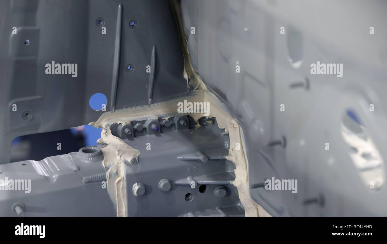 Car body frame. Automotive chassis and interior body frame. Visible ...