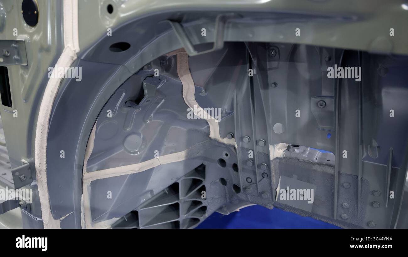 Car body frame. Automotive chassis and interior body frame. Visible ...