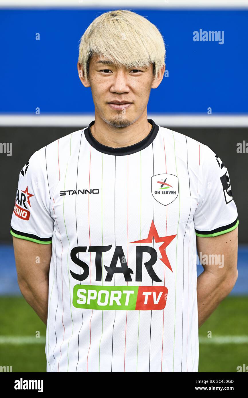 OHL's Takahiro Akimoto poses for a portrait picture at the 2025-2026 season photoshoot of ...