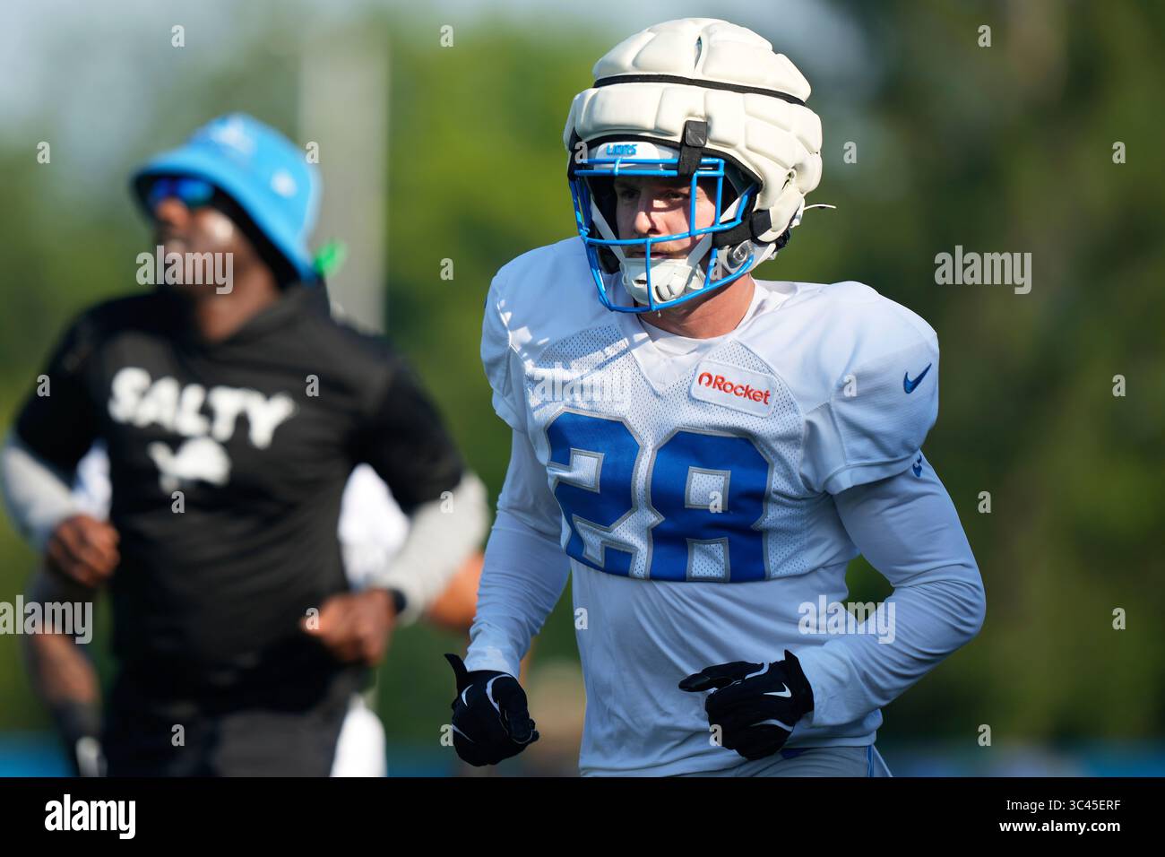 Detroit Lions safety Dan Jackson warms up during an NFL football ...
