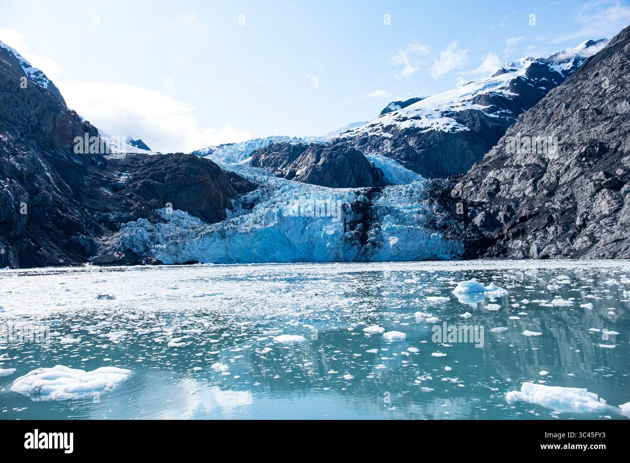 Columbia glaciers trimline shows 500m thinning hi-res stock photography ...