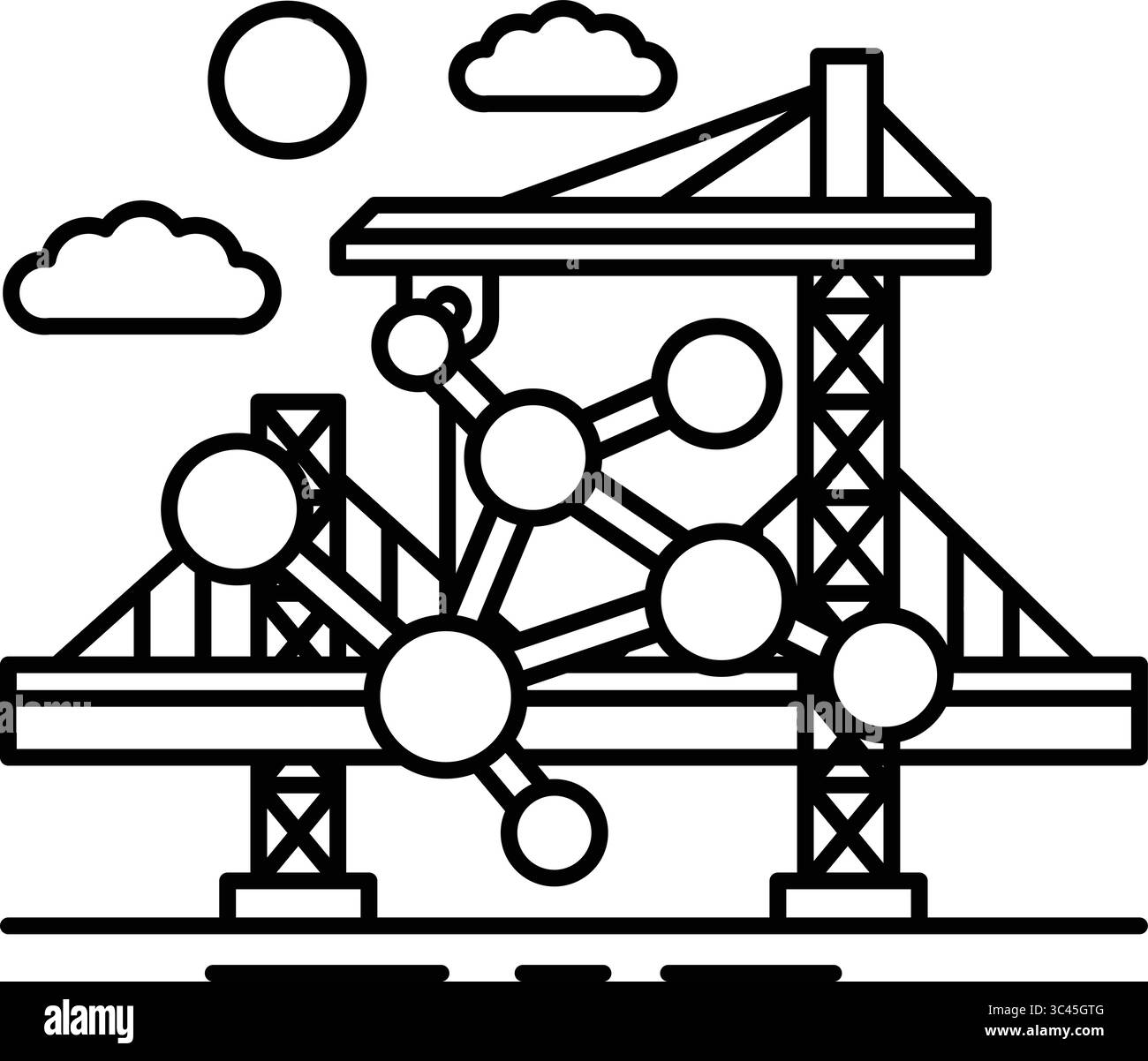 Building a railway bridge Stock Vector Images - Alamy