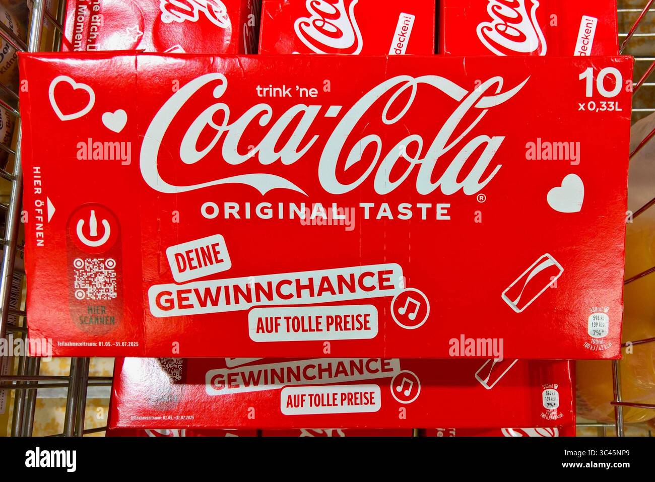 Coca Cola Dosen, 10x 0,33L Dose im Supermarkt *** Coca Cola cans, 10x 0 ...