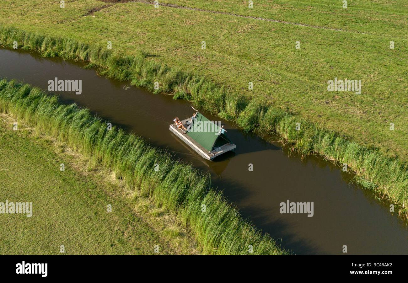 Aerial view lone green tent hi-res stock photography and images - Alamy