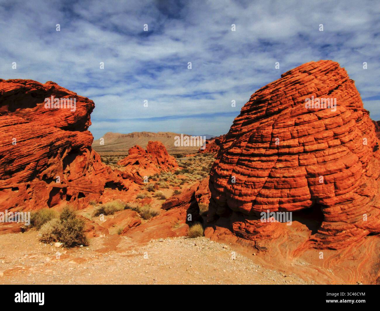 The Beehive, an iconic rock formation in the Valley of fire State Park ...