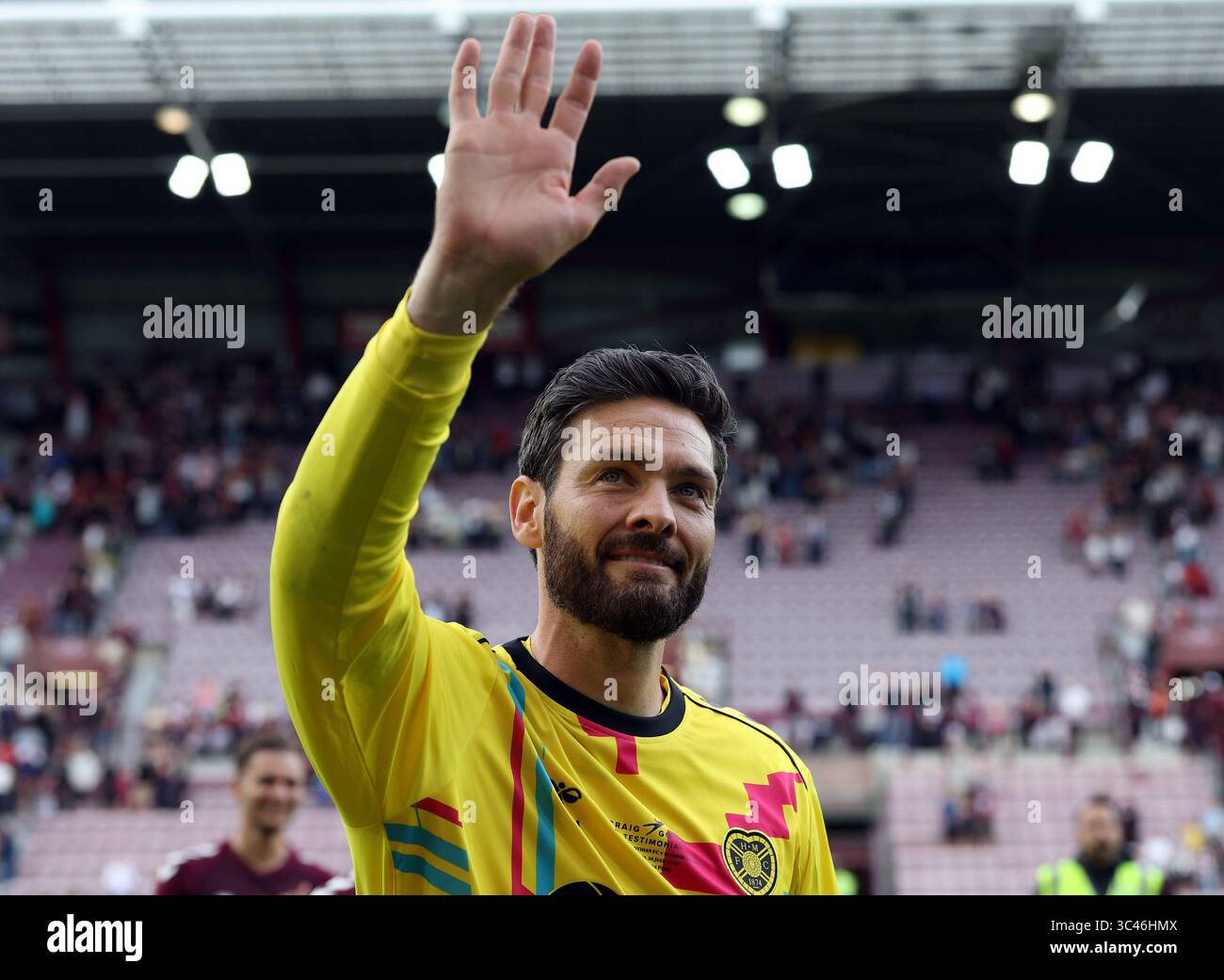 Heart of Midlothian goalkeeper Craig Gordon applauds the fans after the ...