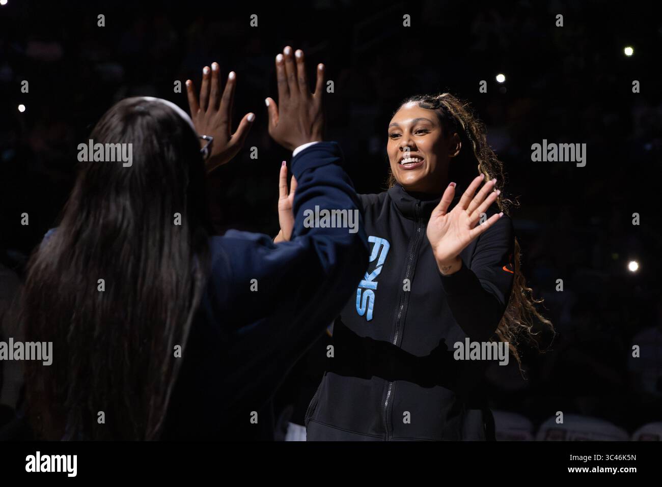 Chicago Sky center Kamilla Cardoso (10) during pregame of the WNBA ...