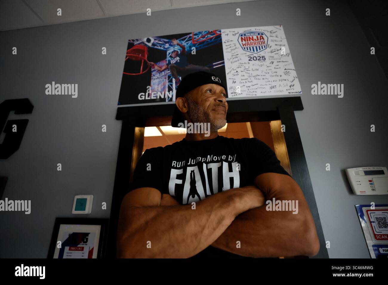 Glen Davis poses for a photograph at the Rig Gym in Hoschton, Ga, where ...