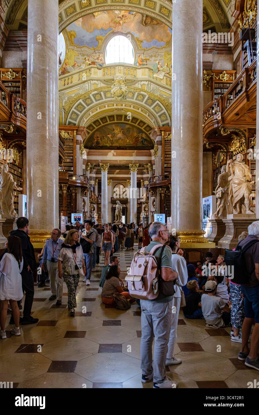 In the Baroque state hall of the Court Library in the Austrian National ...