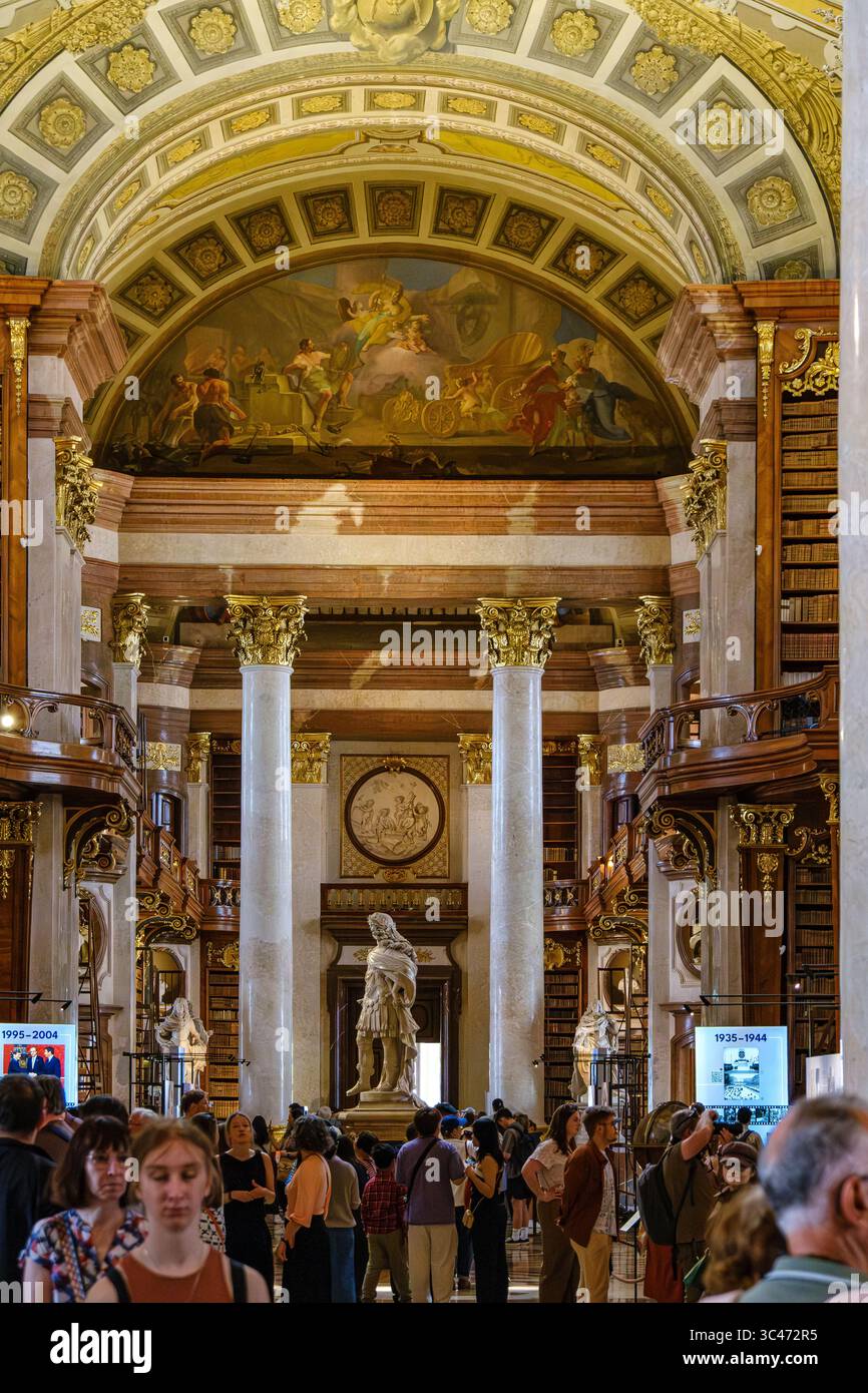 In the Baroque state hall of the Court Library in the Austrian National ...
