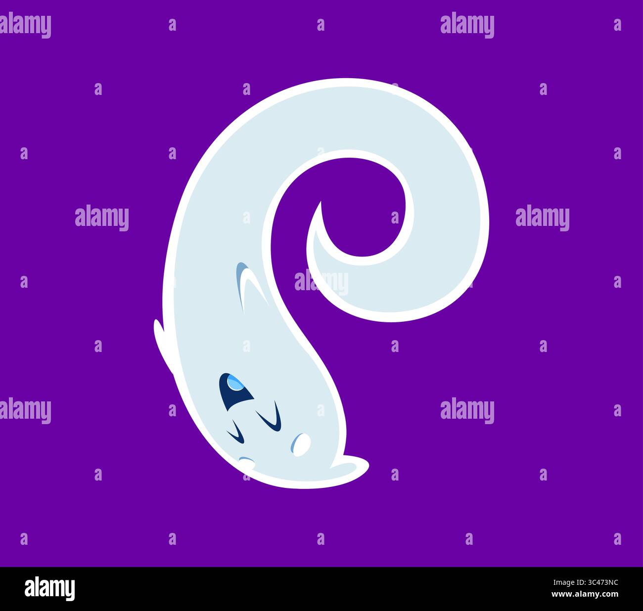 Halloween font P letter ghost cartoon comical character. Funny monster ...