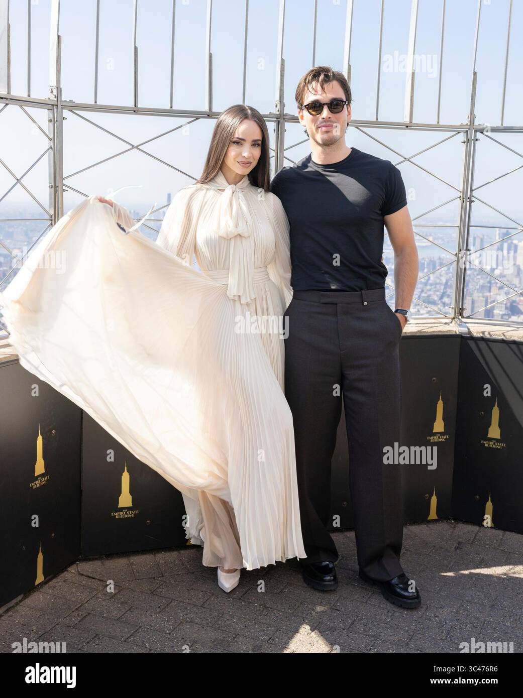 Sofia Carson, left, and Corey Mylchreest from the cast of Netflix's "My ...