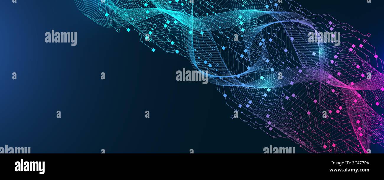 Modern technology circuit board texture background design. Quantum computer technologies ...