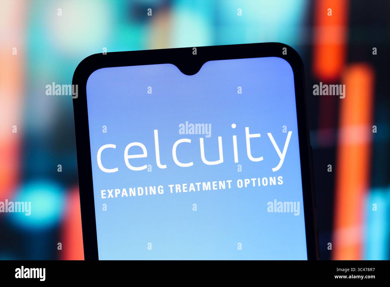 In this photo illustration, the Celcuity logo is seen displayed on a ...