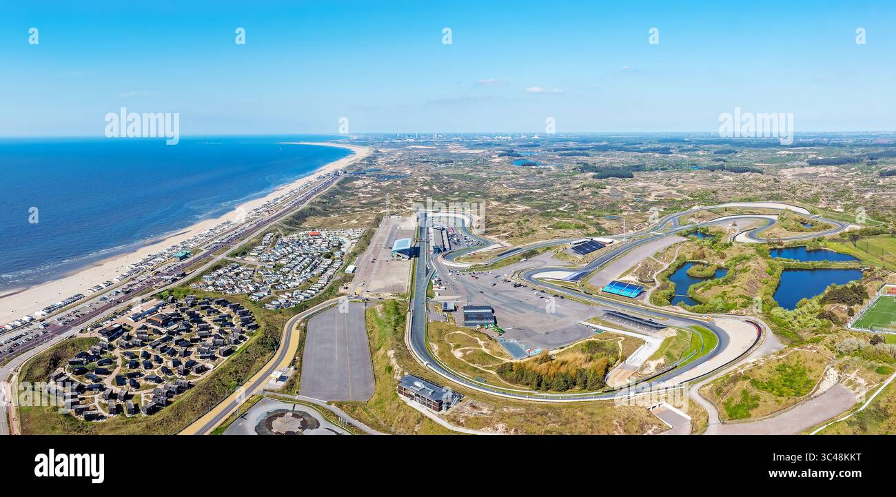 Aerial panorama from the formula one race circuit in Zandvoort the ...