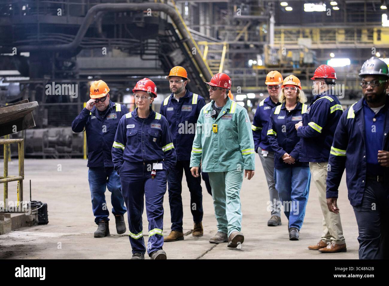 Vice President JD Vance, third from left, tours the Metallus plant in ...
