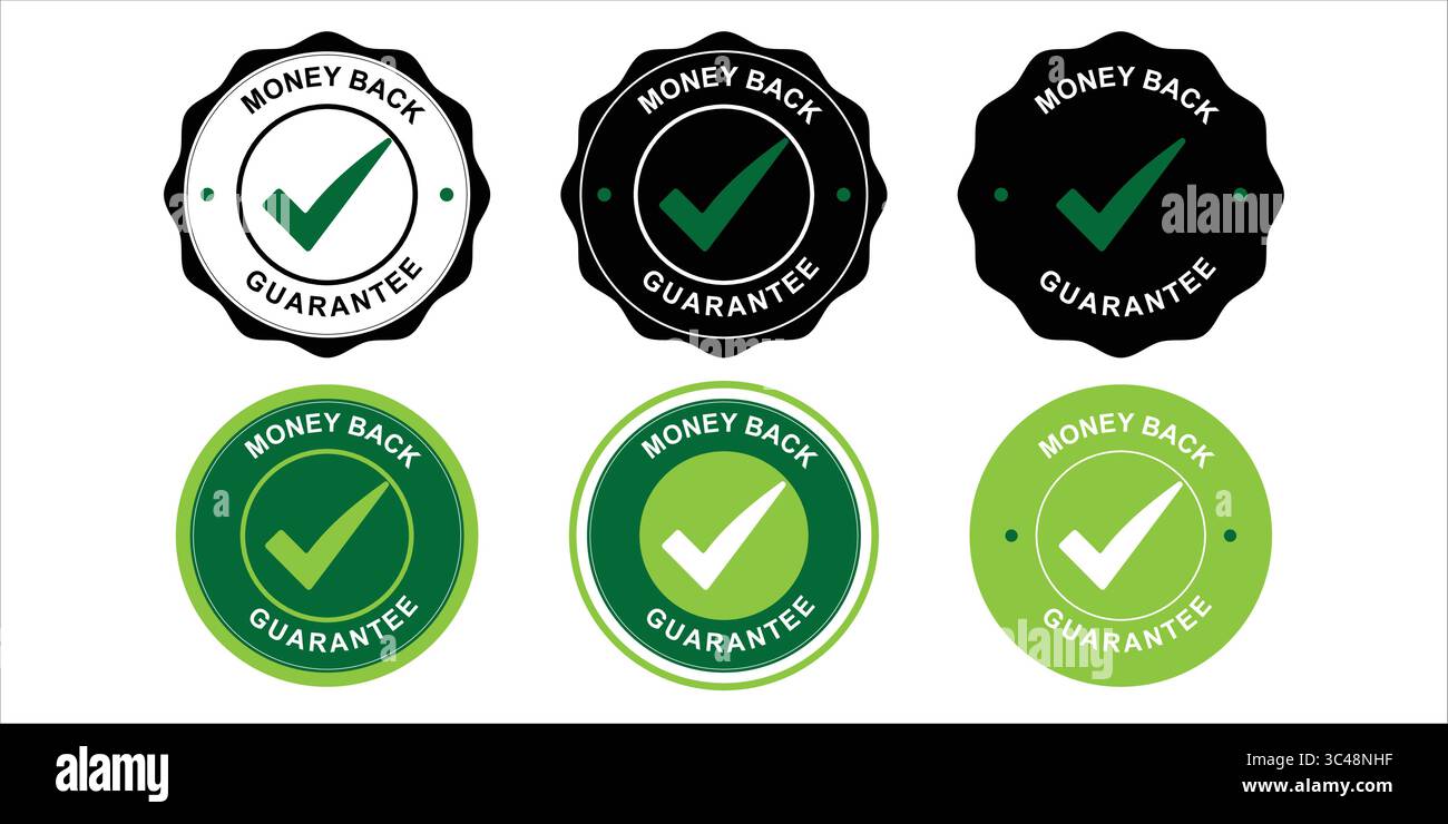 Secure Money Back Guarantee Badges for Customer Return Policies Stock Vector Image & Art - Alamy