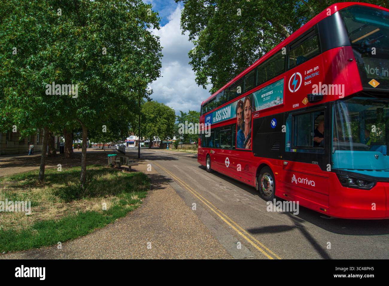 Electric red Routemaster parked in Town Hall Approach Rd, Tottenham ...