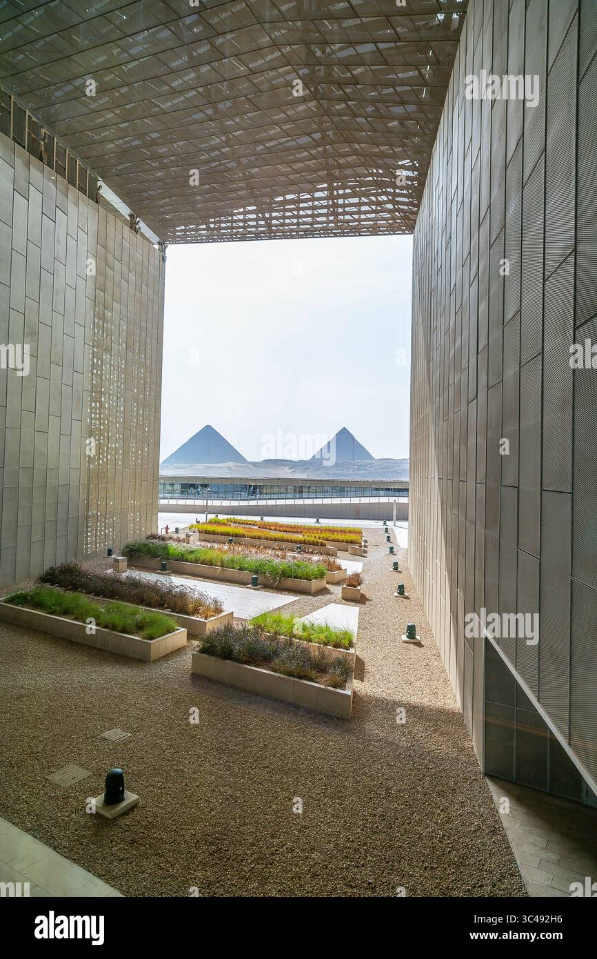 Egypt, Cairo, near the Great Pyramids of Giza, the Grand Egyptian ...