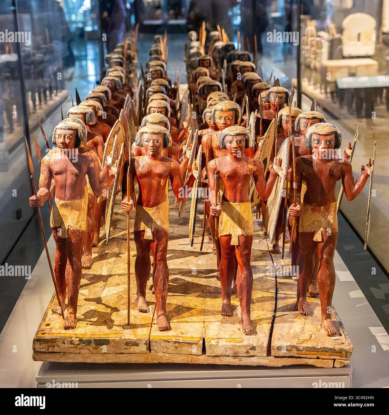 Egypt, Cairo, Grand Egyptian Museum (GEM), statuettes of soldiers, from ...
