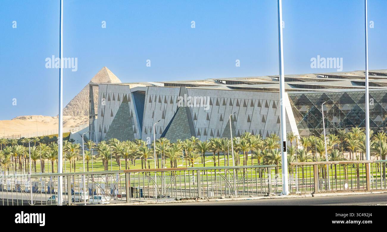 Egypt, Cairo, near the Great Pyramids of Giza, the Grand Egyptian ...